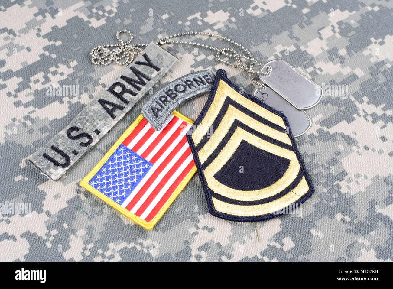 KIEV, UKRAINE - August 21, 2015. US ARMY Sergeant First Class rank ...