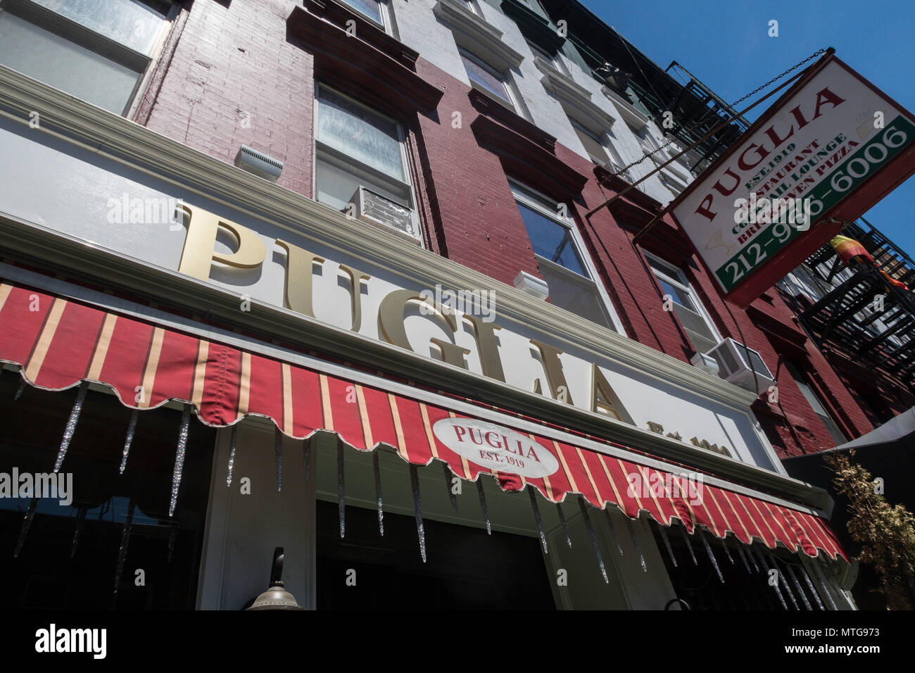 Puglia Restaurant in Little Italy, NYC Stock Photo - Alamy