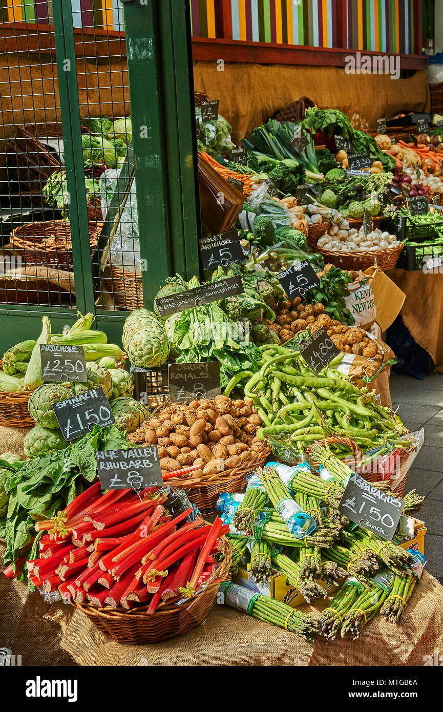 Fruit and vegetables on sale in Borough Market, London Stock Photo - Alamy
