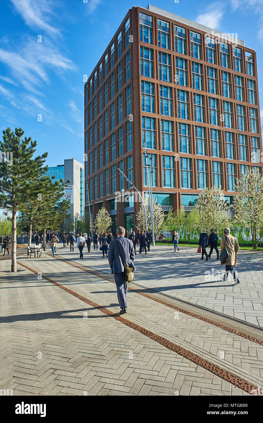 Coventry Friar Gate development site with people walking through the ...