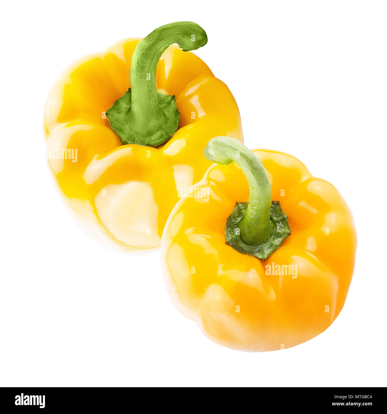 Isolated sweet peppers bell. Two fresh sweet peppers bell over white ...