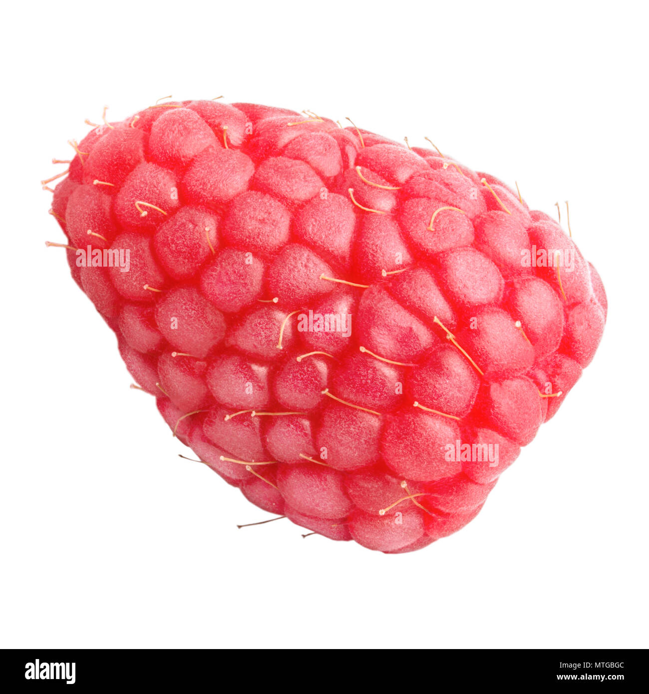 Isolated berries. Fresh raspberry isolated on white background with ...