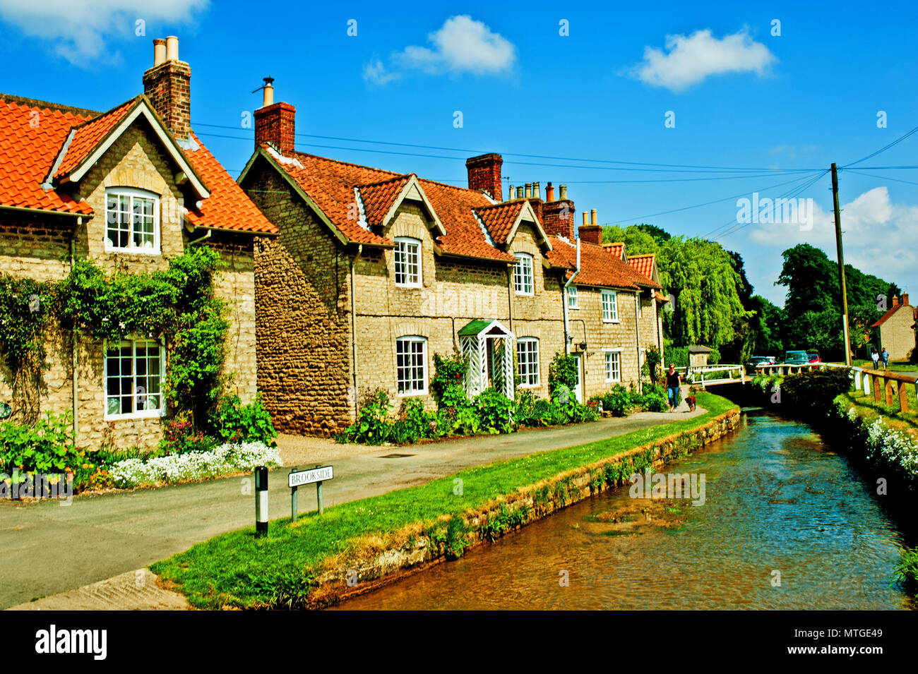 Brookside, Hovingham, North Yorkshire, England Stock Photo - Alamy