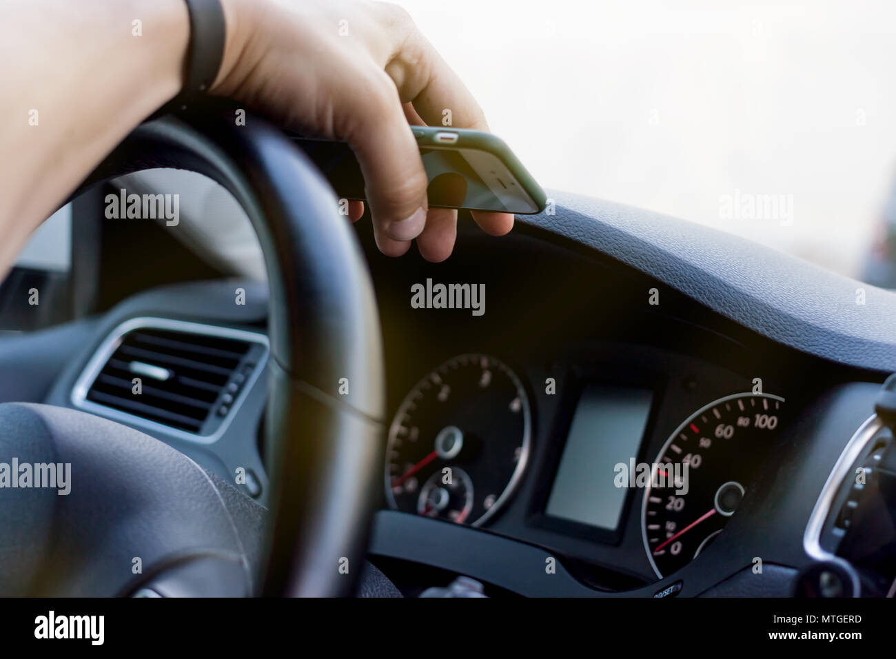 Hand on steering wheel hi-res stock photography and images - Alamy