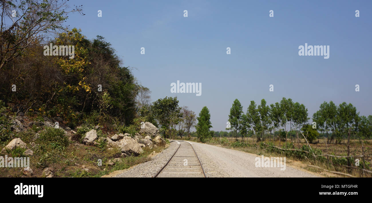 new bamboo train railway track in battambang in cambodia Stock Photo ...