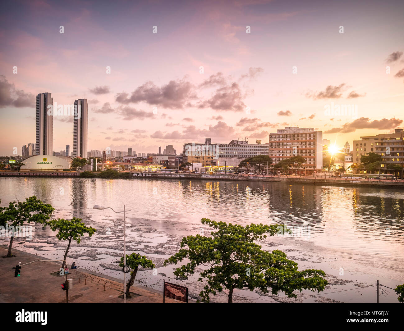 The historic city of Recife in Pernambuco, Brazil at sunset Stock Photo ...