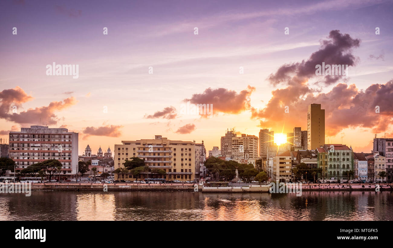 The historic city of Recife in Pernambuco, Brazil at sunset Stock Photo ...