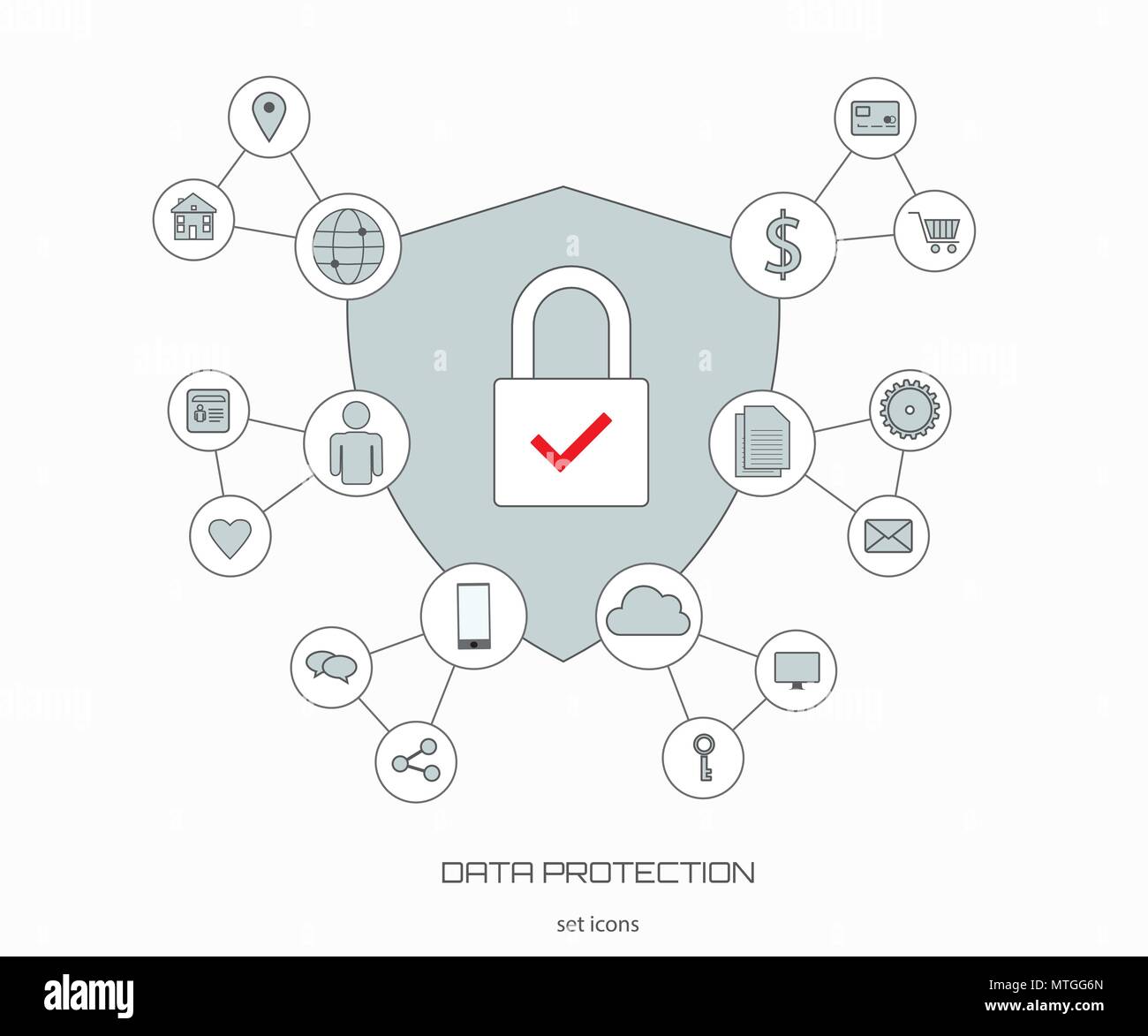 Concept data protection icons Stock Vector Images - Alamy