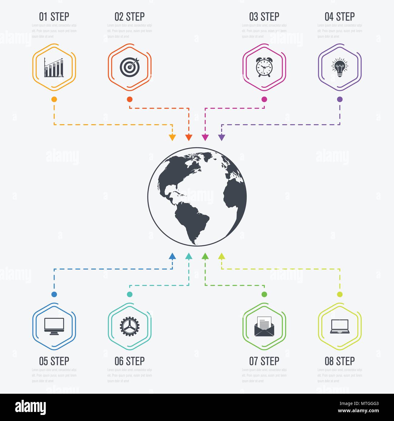 Vector illustration infographics 8 options. Data and information ...