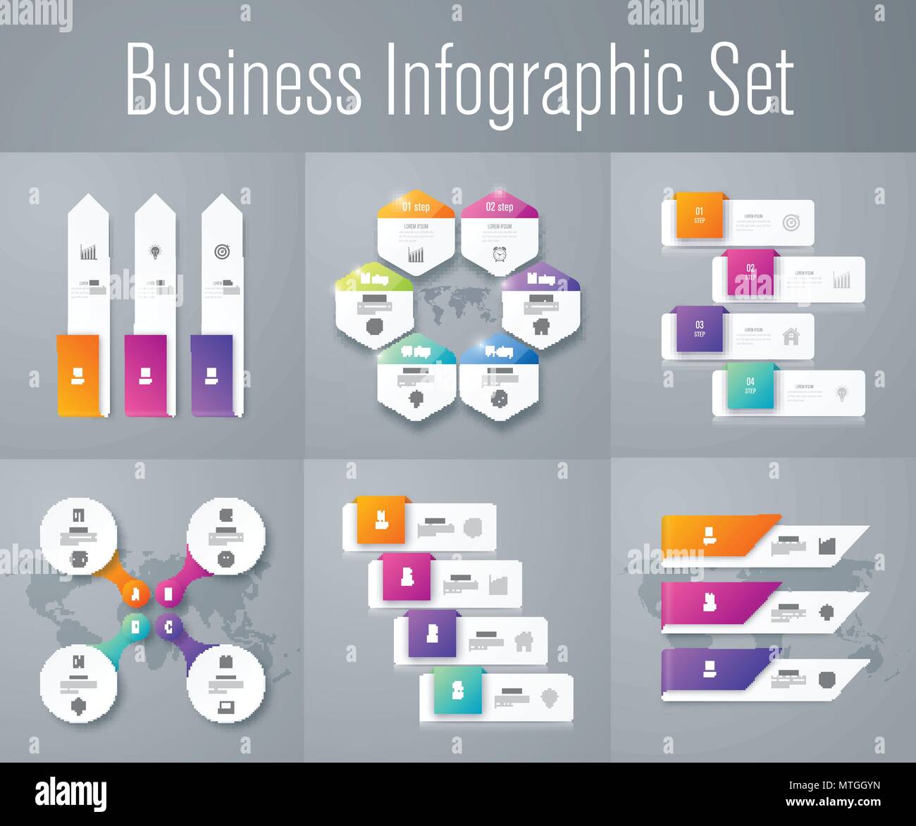 Set with infographics. Data and information visualization. Template ...