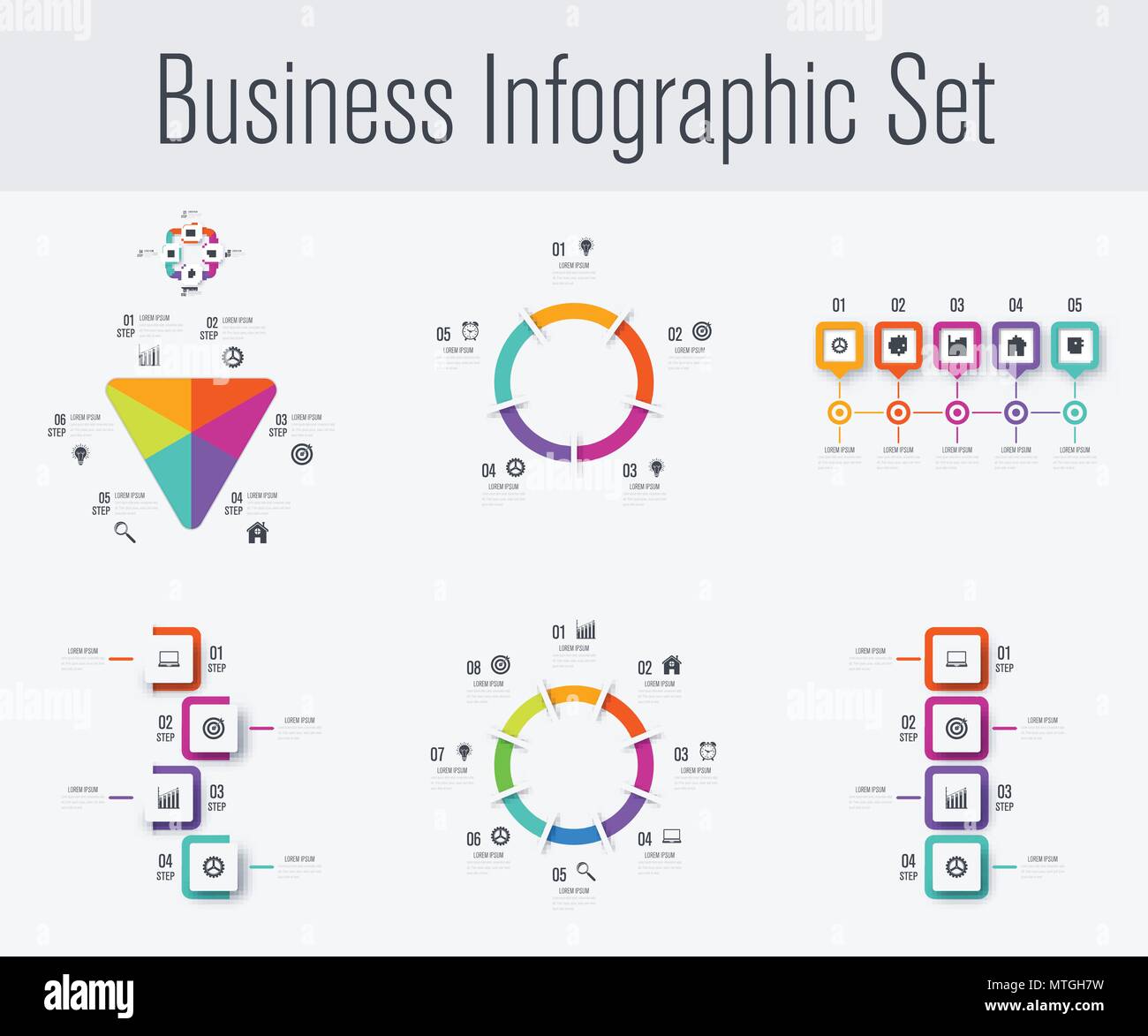 Set with infographics. Data and information visualization. Template ...