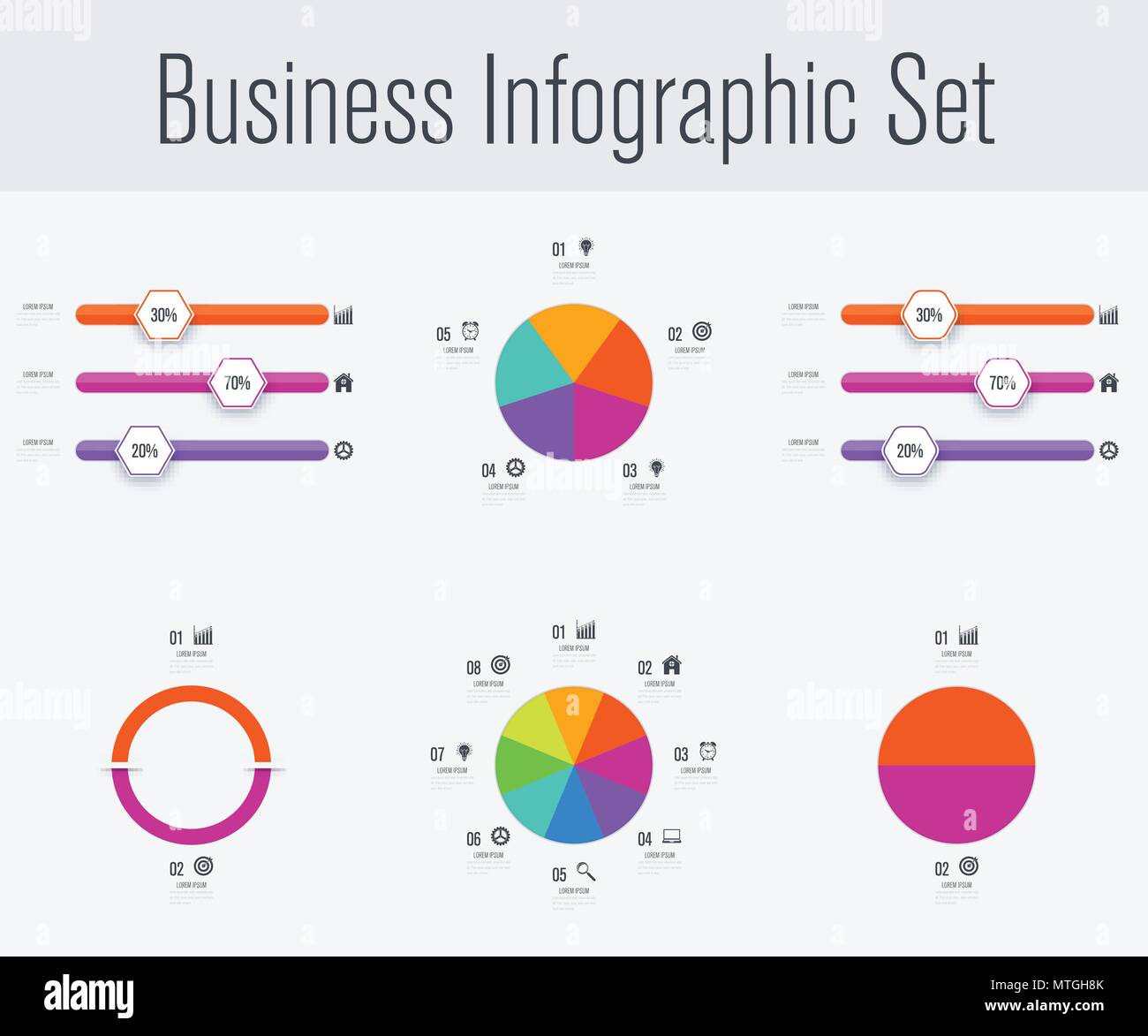 Set with infographics. Data and information visualization. Template ...