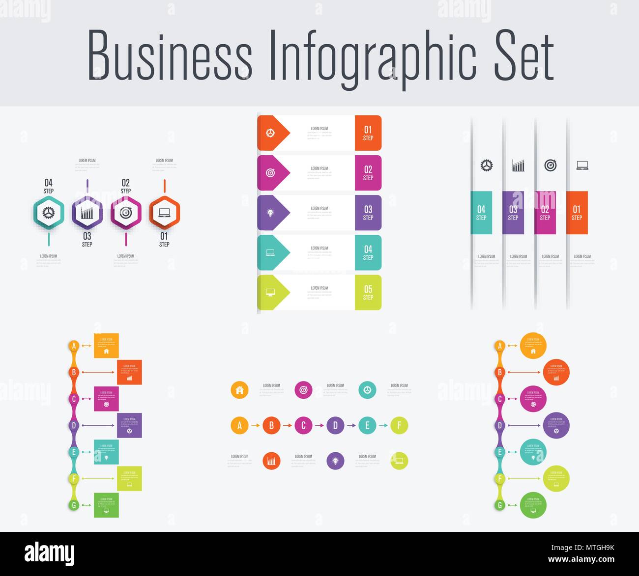 Set with infographics. Data and information visualization. Template ...