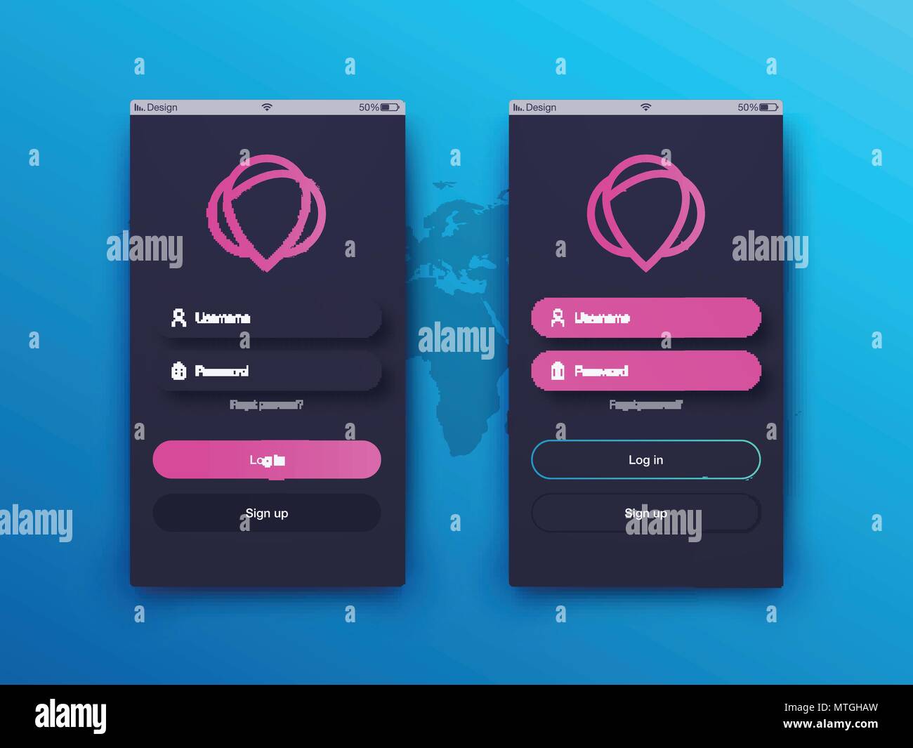 Vector Illustration of screens and web concept. Interface UX, UI GUI ...