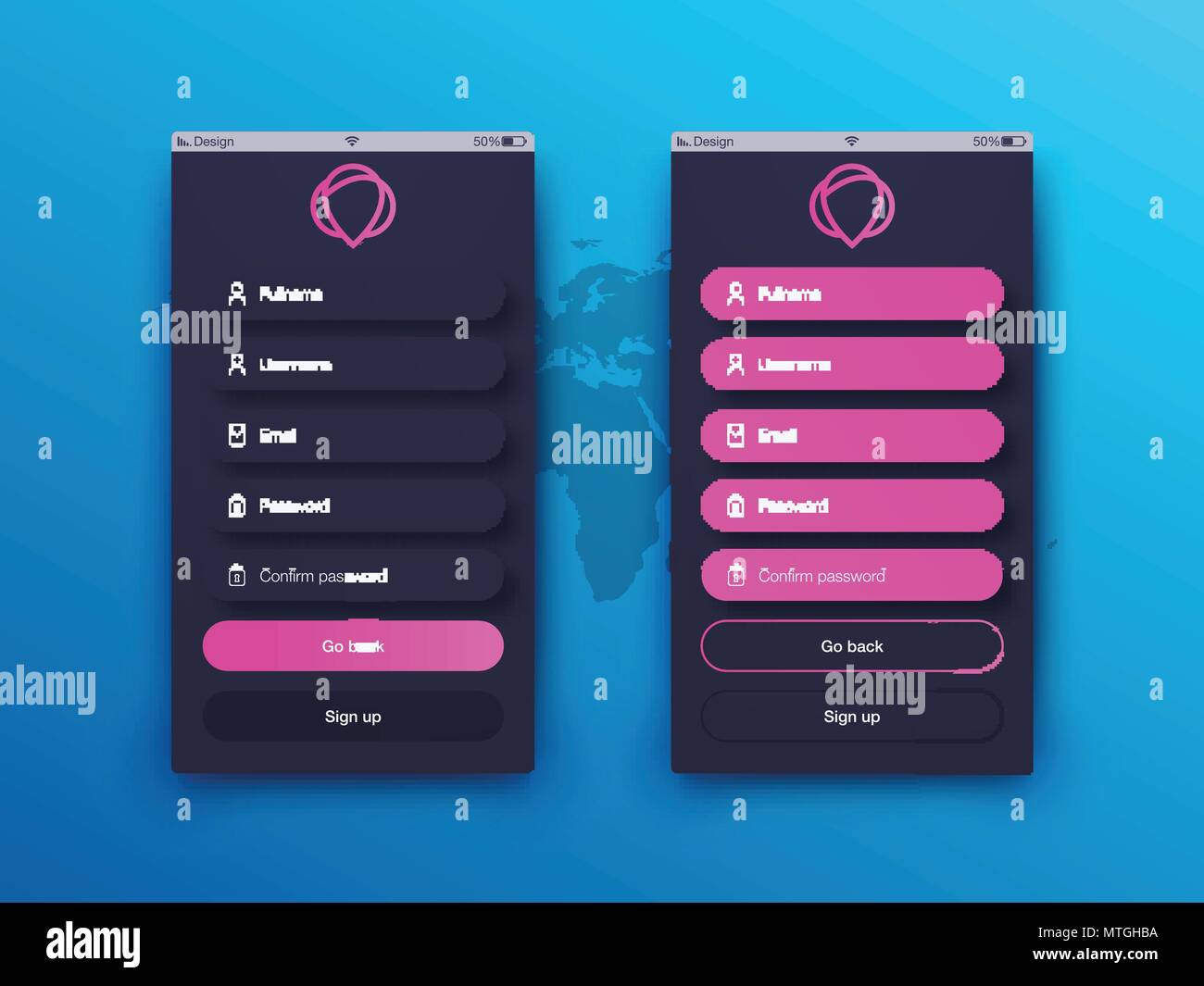 Vector Illustration of screens and web concept. Interface UX, UI GUI ...