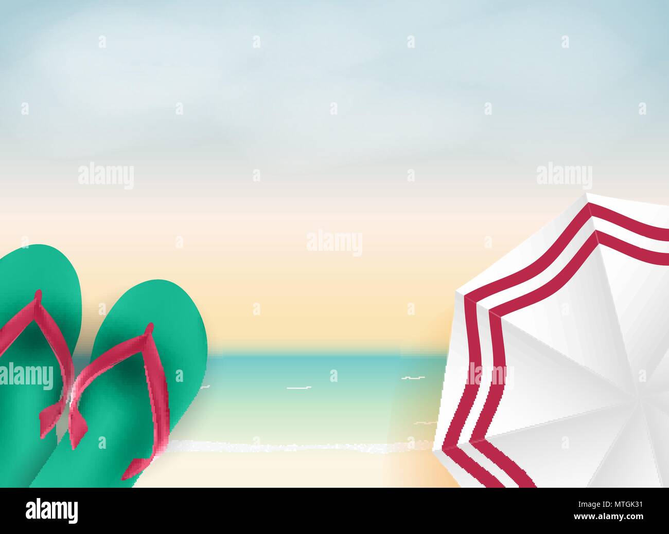 Summer Time Background. Sunny Beach Vector Illustration Stock Vector ...