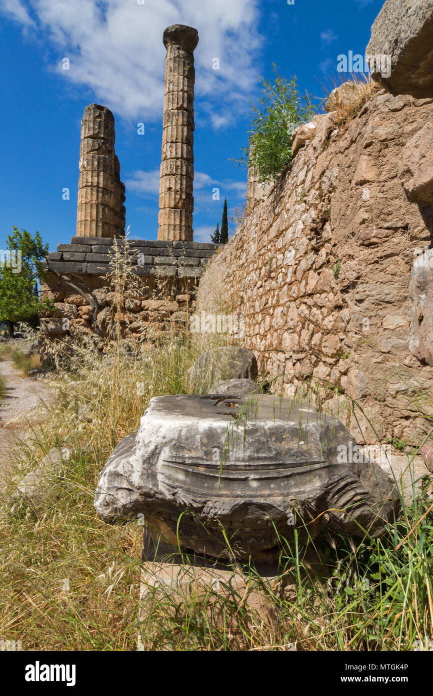 Columns in The Temple of Apollo in Ancient Greek archaeological site of ...