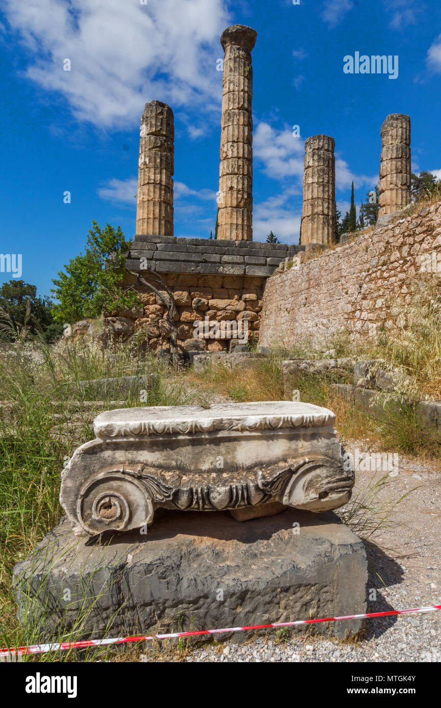 Columns in The Temple of Apollo in Ancient Greek archaeological site of ...