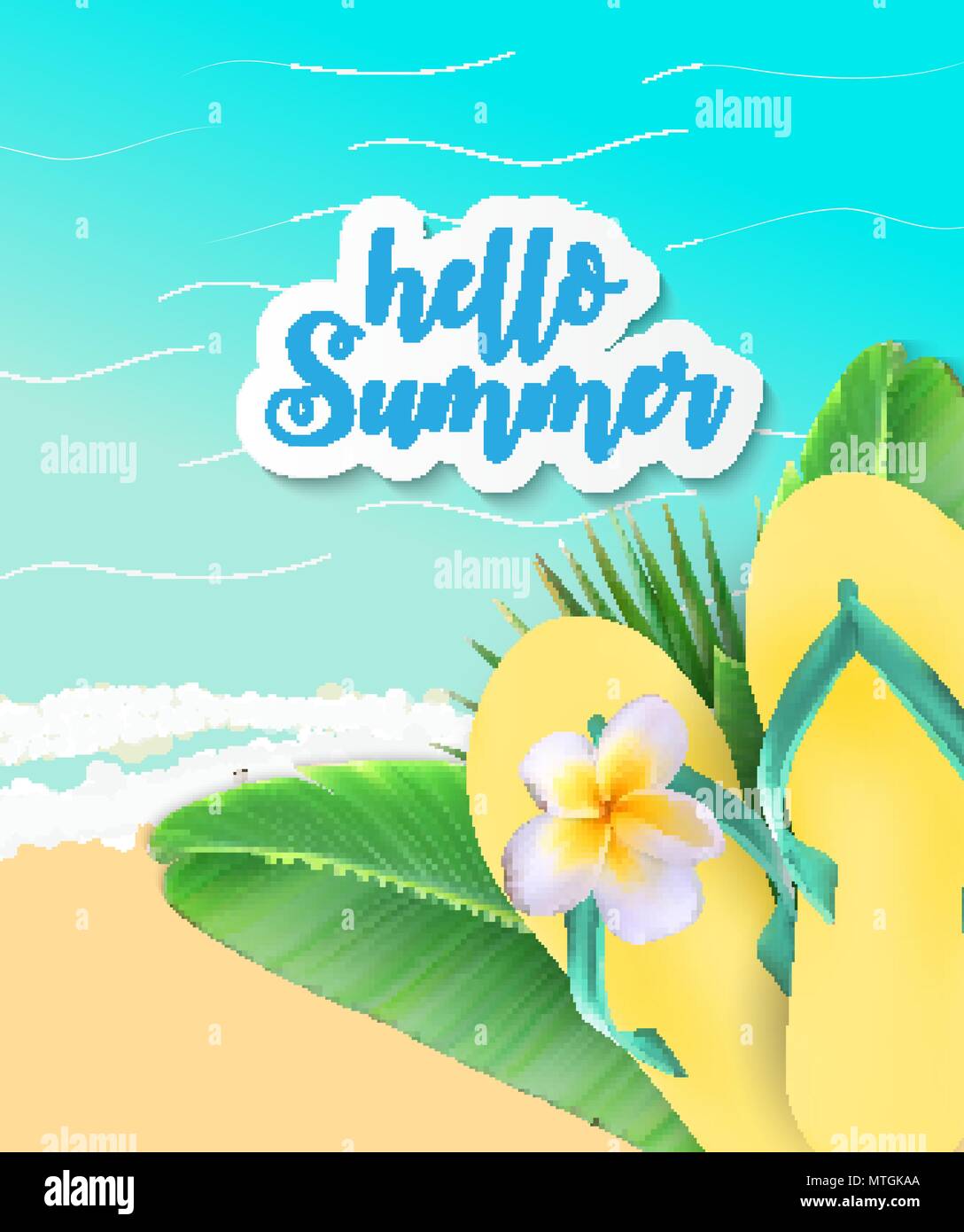 Summer Time Background. Sunny Beach Vector Illustration Stock Vector ...