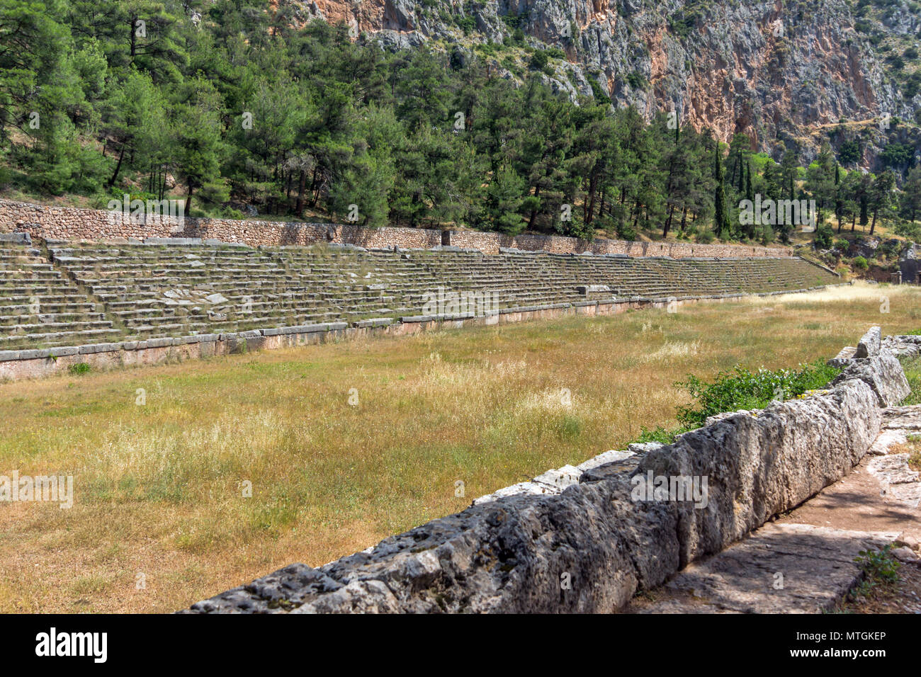 Panoramic view of Stadium at Ancient Greek archaeological site of ...