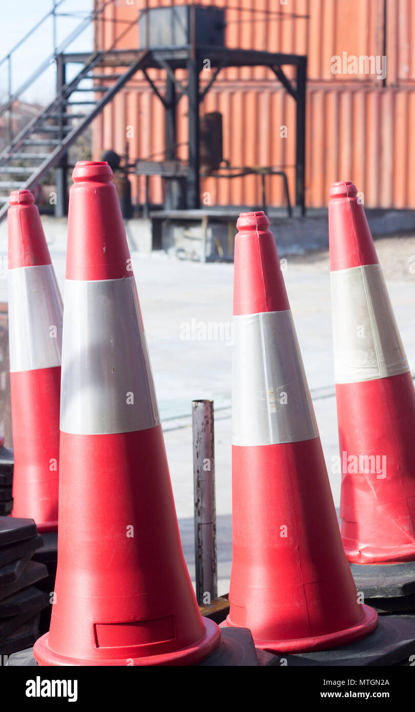 Fire station firefighter training equipment Traffic cones bollards used ...