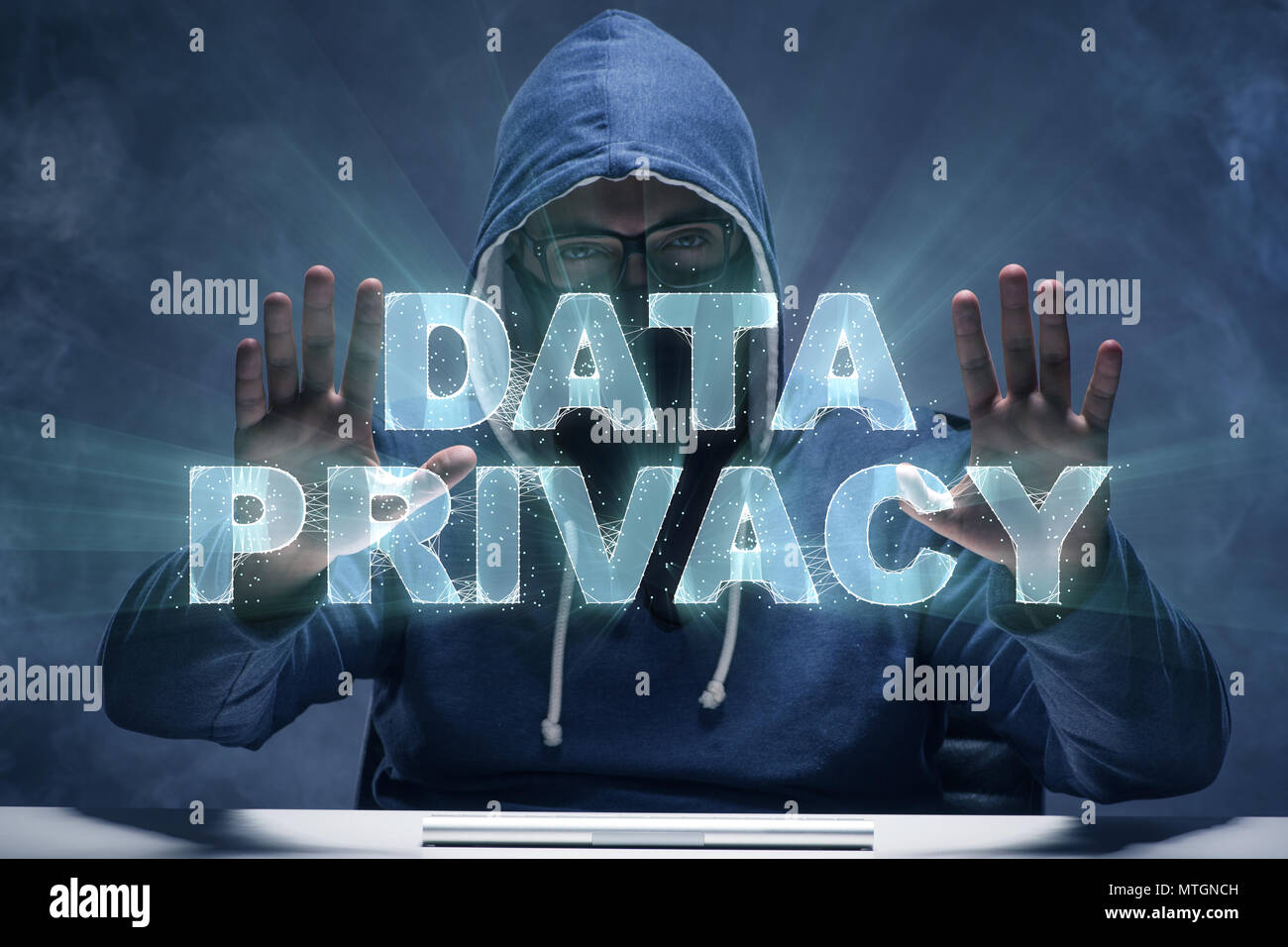 Data privacy concept with hacker stealing personal information Stock ...