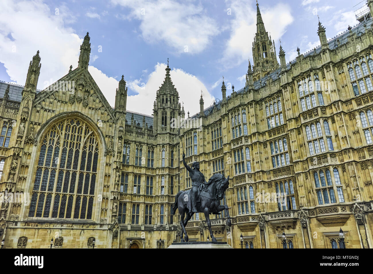 George V monument and Westminster Abbey, London, England, Great Britain ...
