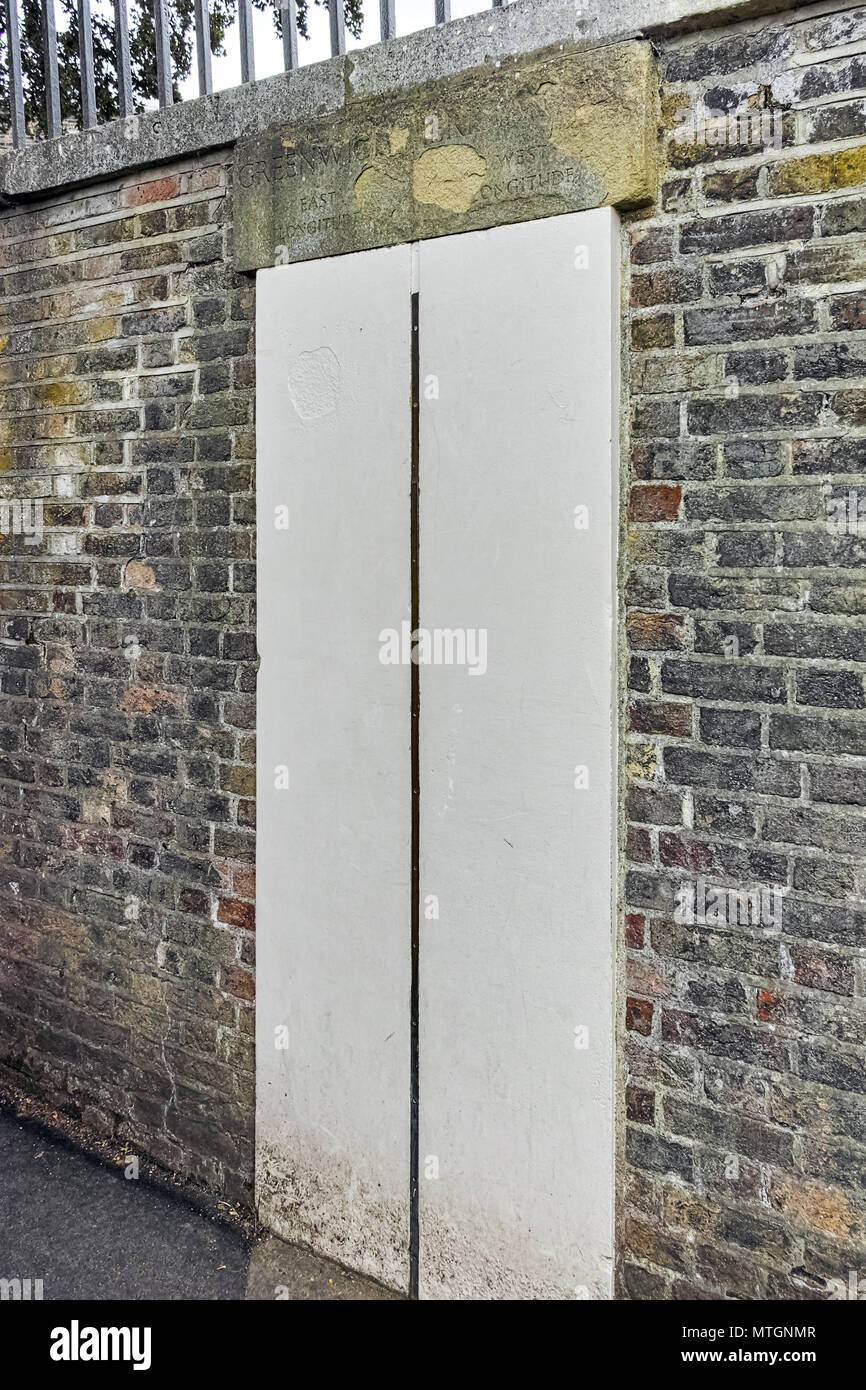 The prime meridian in Royal Observatory in Greenwich, London, England ...