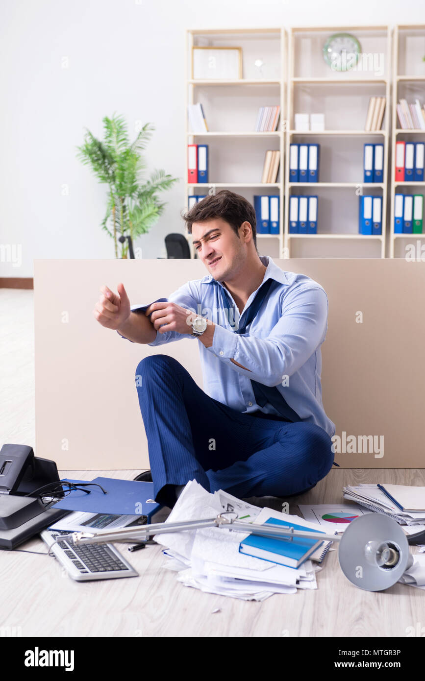 Angry businessman frustrated with too much work Stock Photo - Alamy