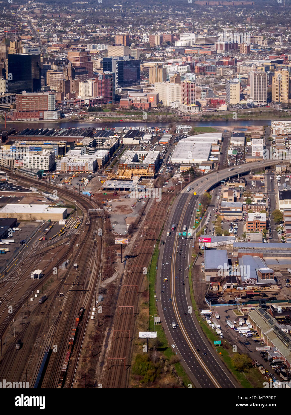 Aerial view of newark liberty international airport hi-res stock ...