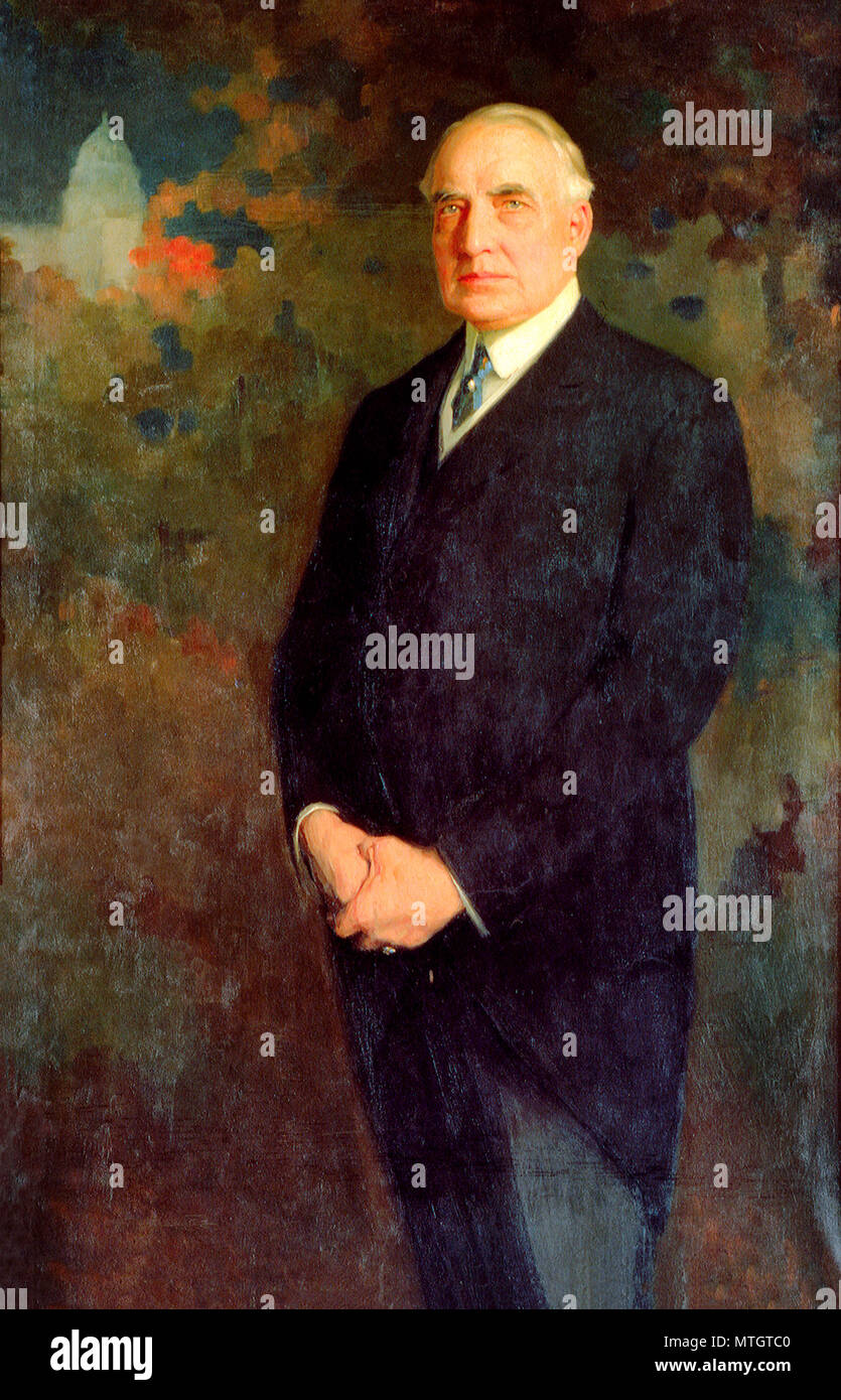 Official Presidential Portrait of Warren G. Harding, 1922 Stock Photo ...
