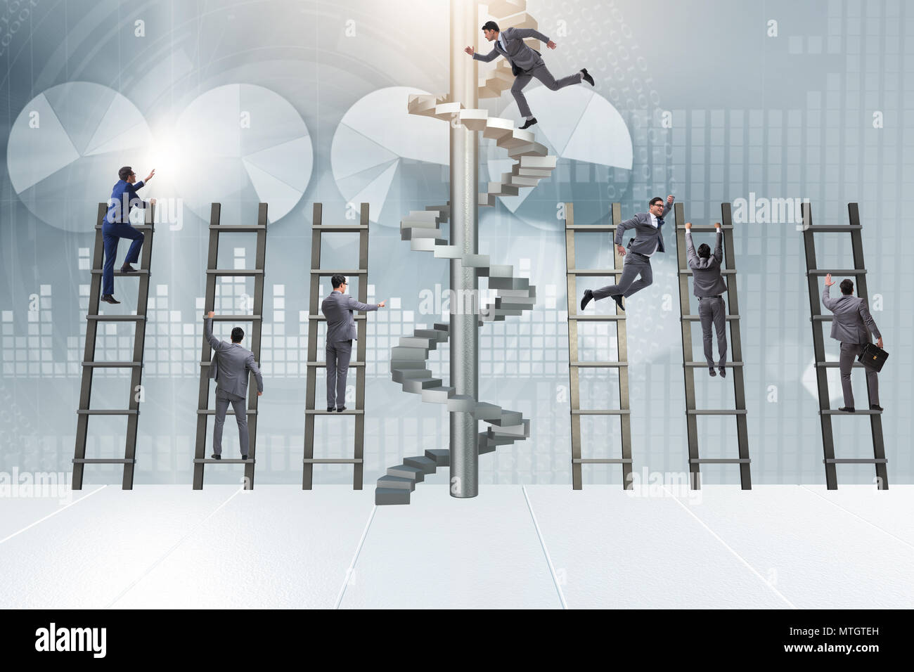 Competition concept with businessman beating competitors Stock Photo ...