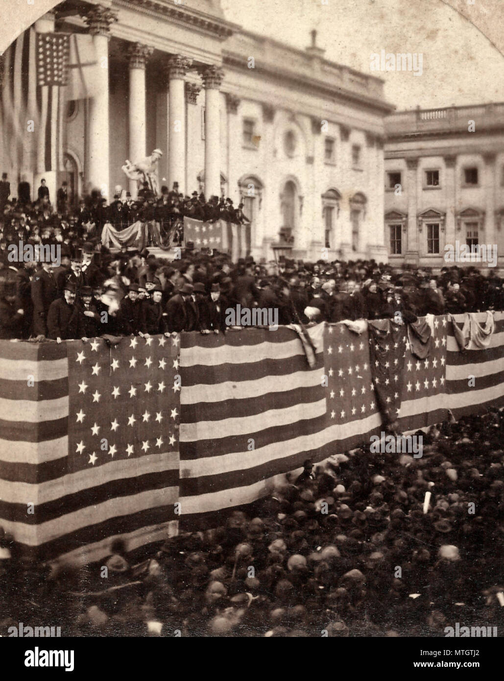 Chief Justice Morrison R. Waite administering the oath of office to ...