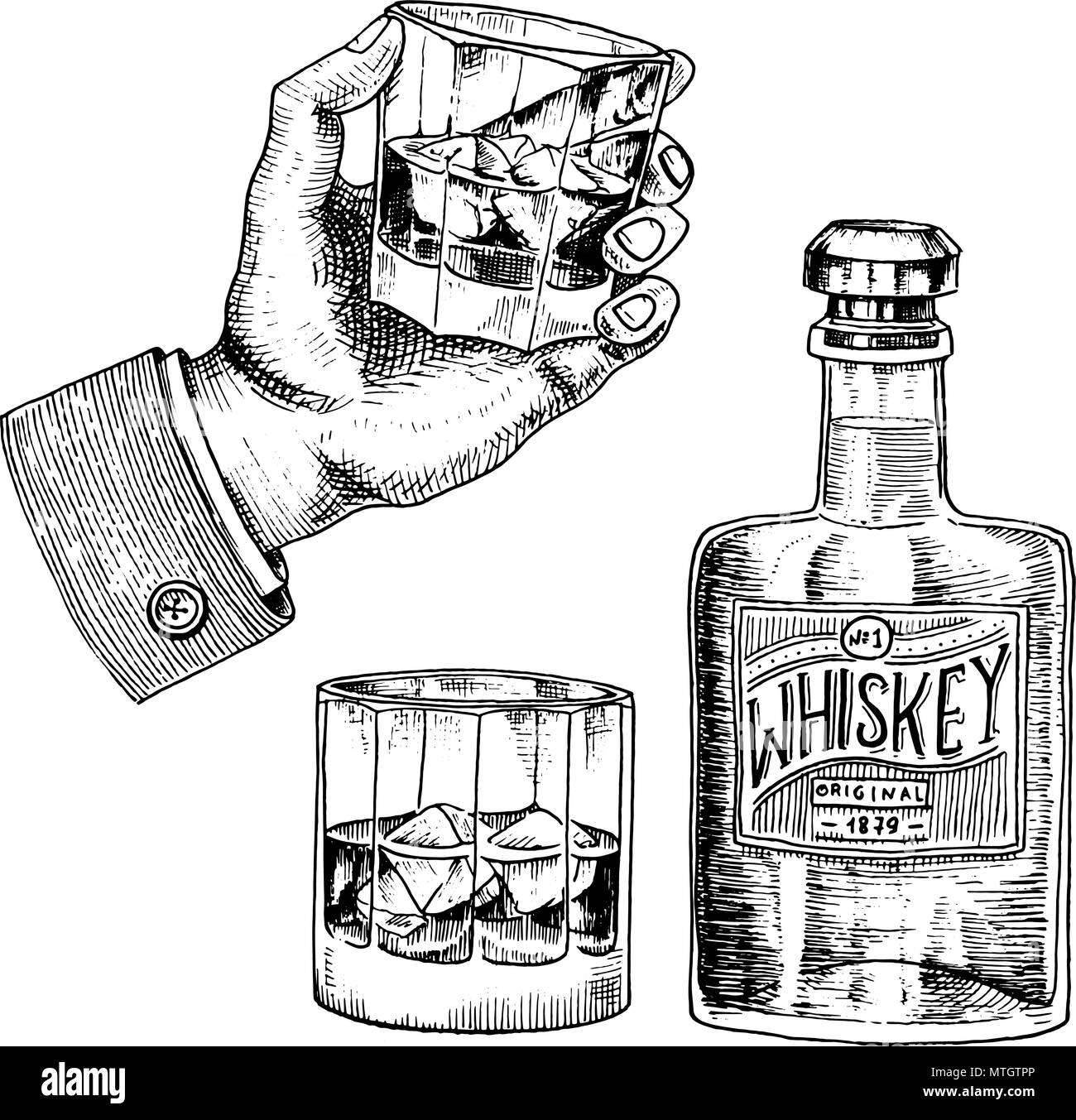 Vintage American whiskey badge. Alcoholic Label with calligraphic ...