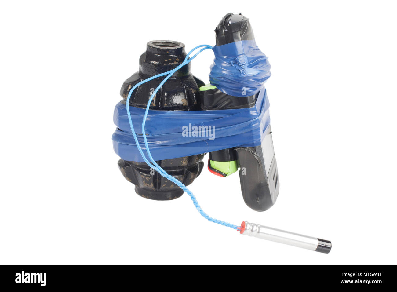 Terrorist weapon - Improvised Explosive Device isolated on white Stock ...