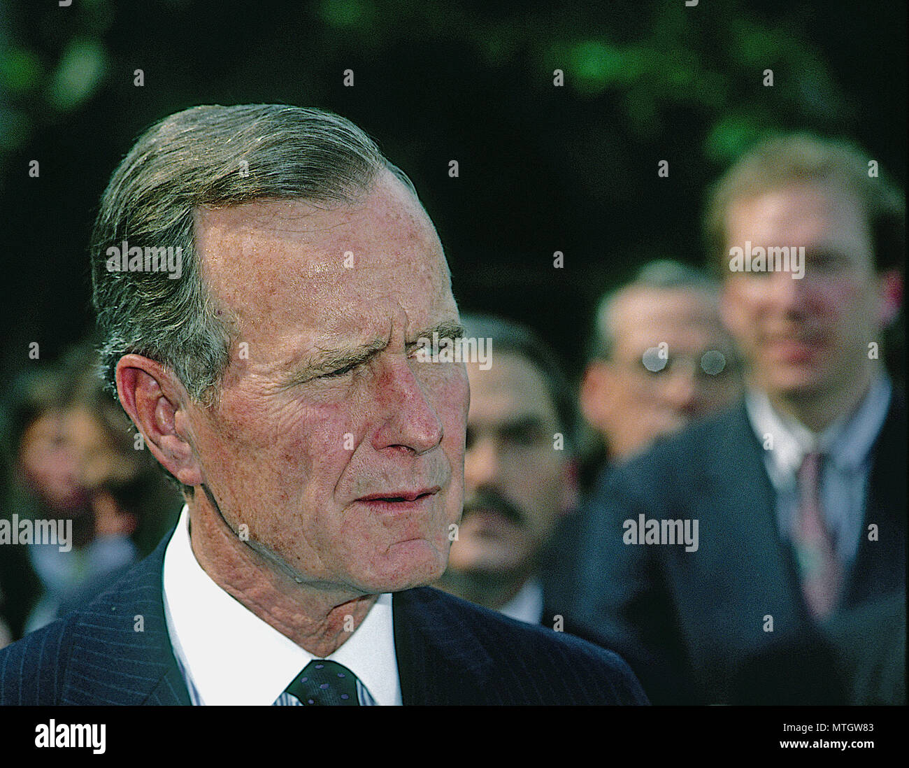 Washington, DC., USA, 1991 President George H.W. Bush in the Rose ...