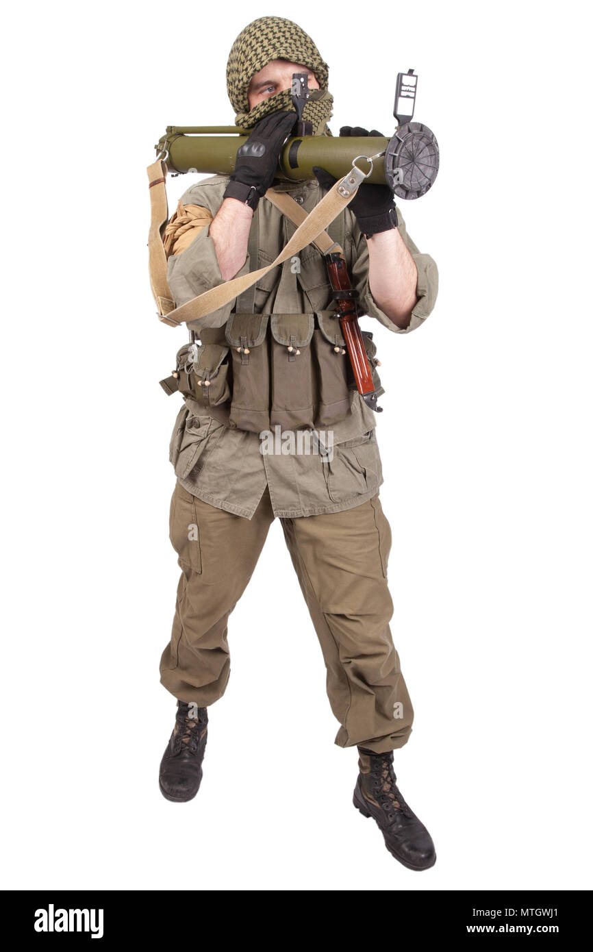 mercenary with anti-tank rocket launcher - RPG 26 Stock Photo - Alamy