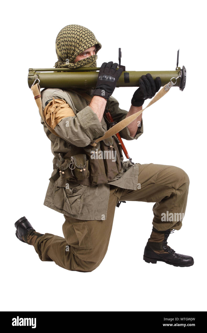 mercenary with anti-tank rocket launcher - RPG Stock Photo - Alamy