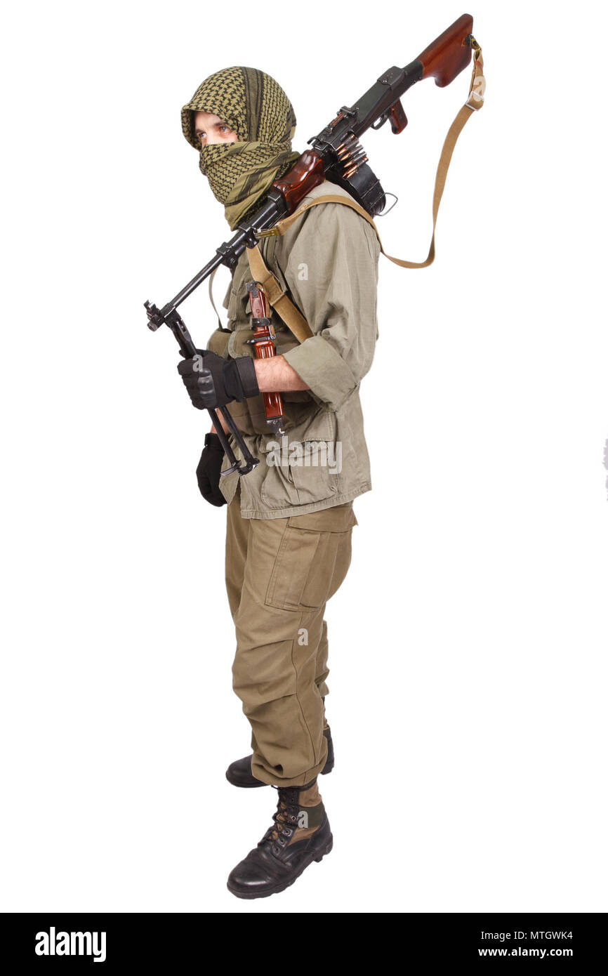 mercenary with machine gun Stock Photo - Alamy