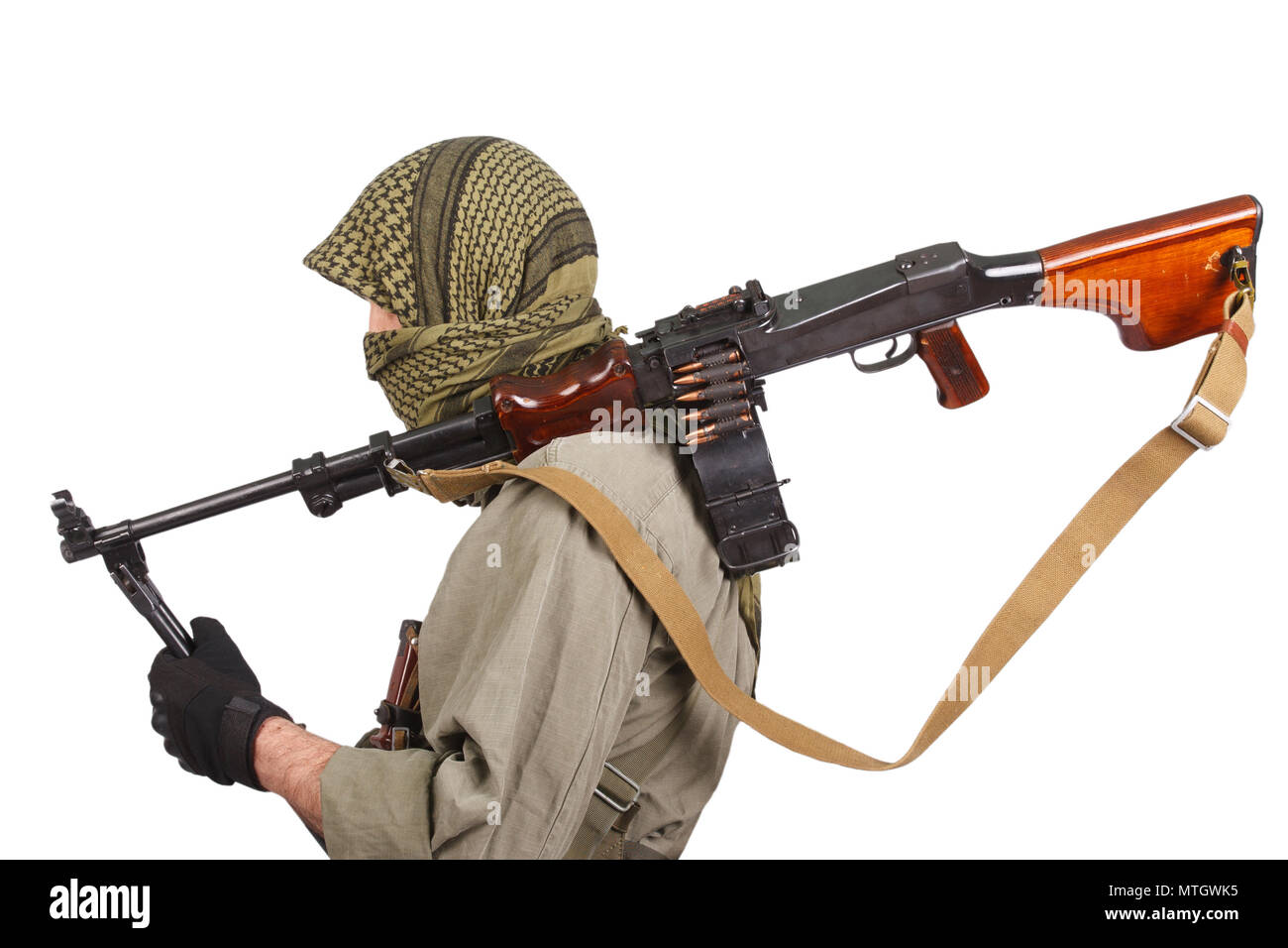 mercenary with machine gun Stock Photo - Alamy