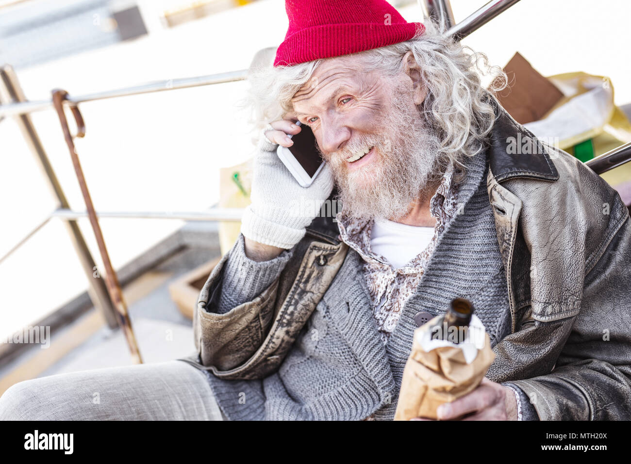 Positive nice man making a phone call Stock Photo - Alamy