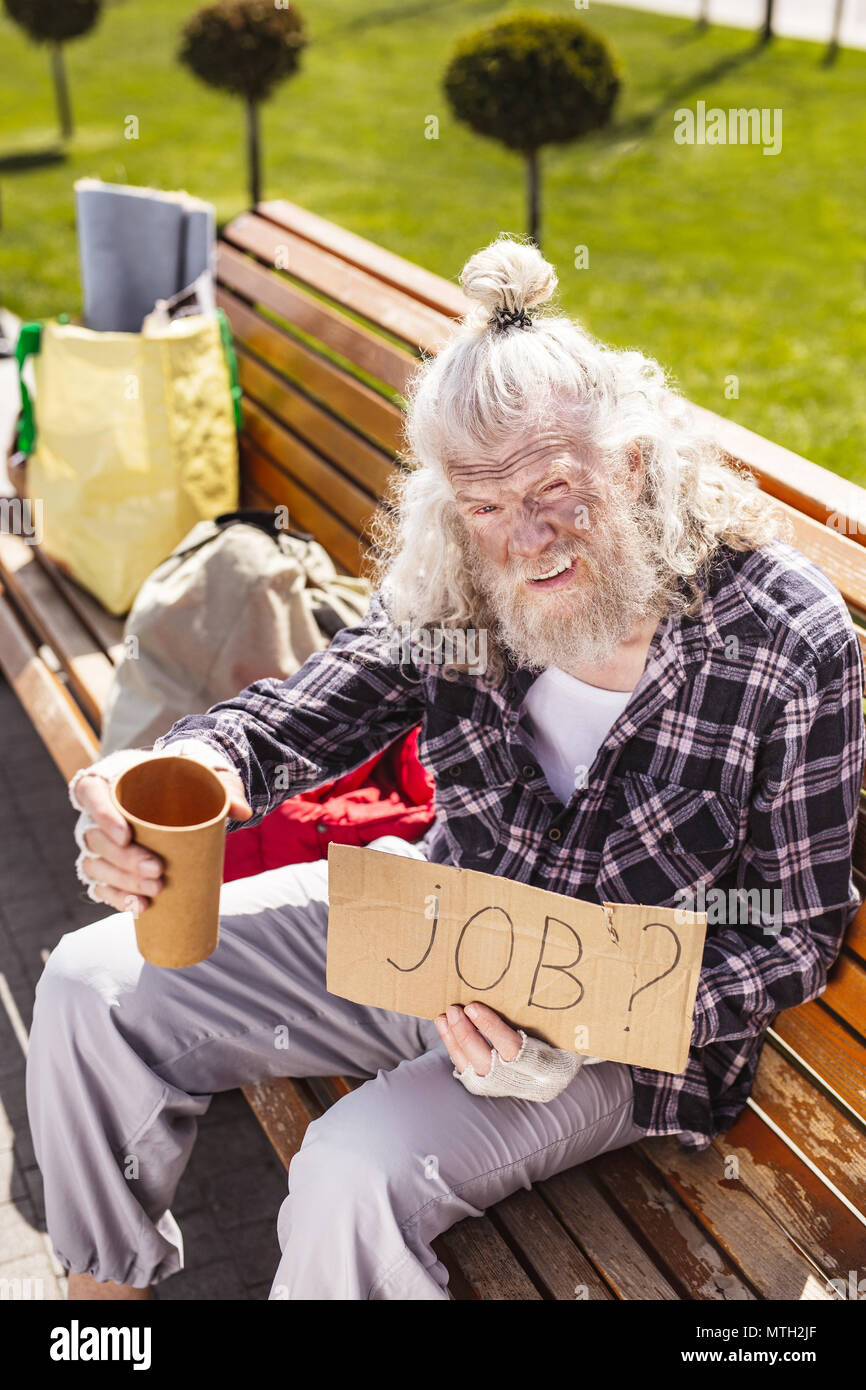Poor Homeless Man Begging Street Money Alone Homeless Stock Photos ...