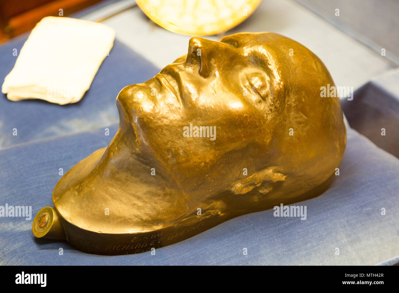 Bronze death mask of Napoleon Bonaparte, Bowood House and gardens ...