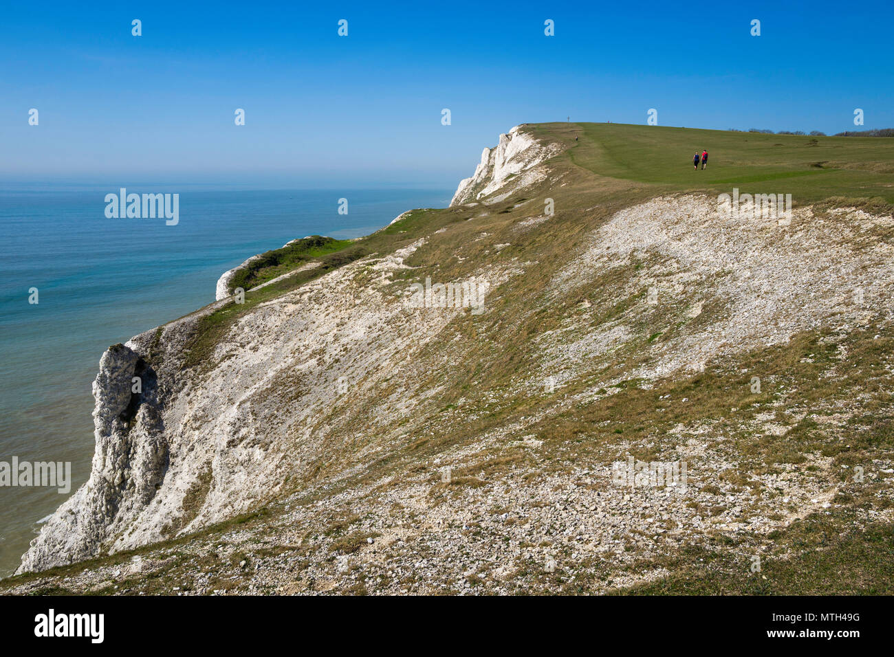 View west above Highdown Cliffs looking towards the Needles, Isle of ...