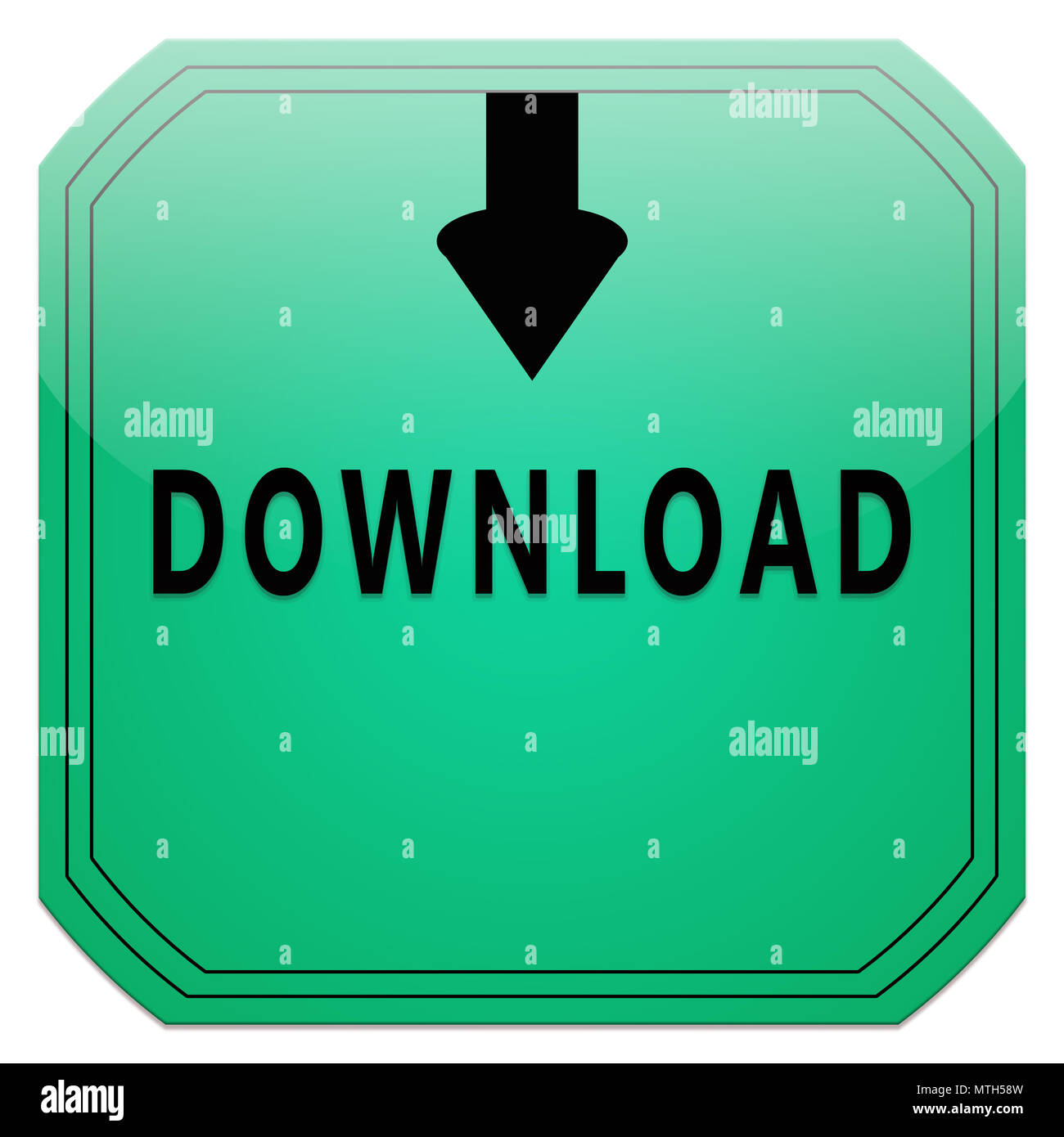 Download cyan button, illustration for web with arrow, isolated on a ...