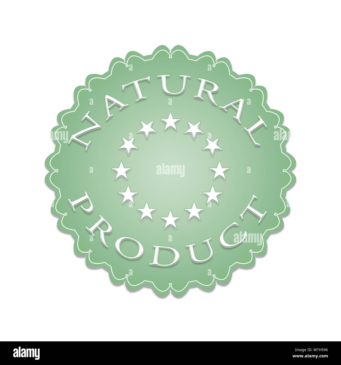 Natural product label on a white background Stock Photo - Alamy
