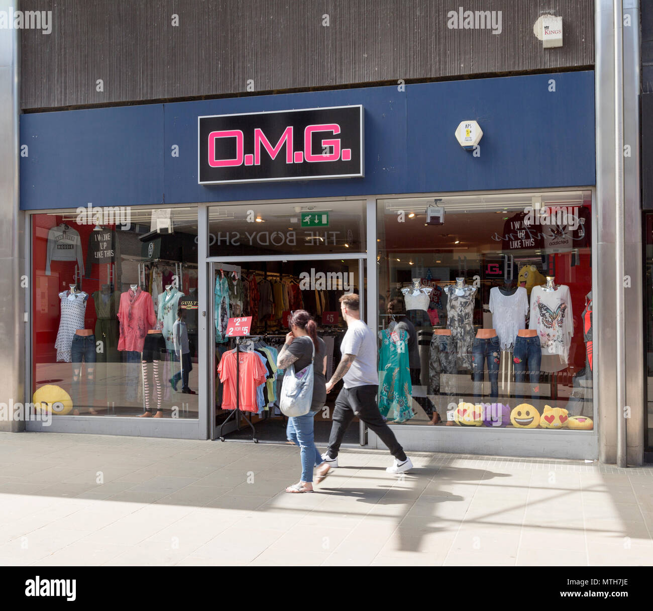 O.M.G shop store in Regent Street, town centre of Swindon, Wiltshire ...