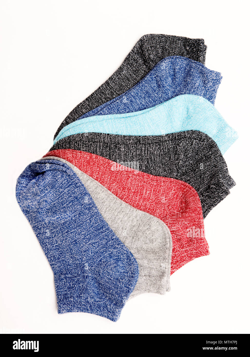 Multi-colored socks for boys isolated on white background Stock Photo ...