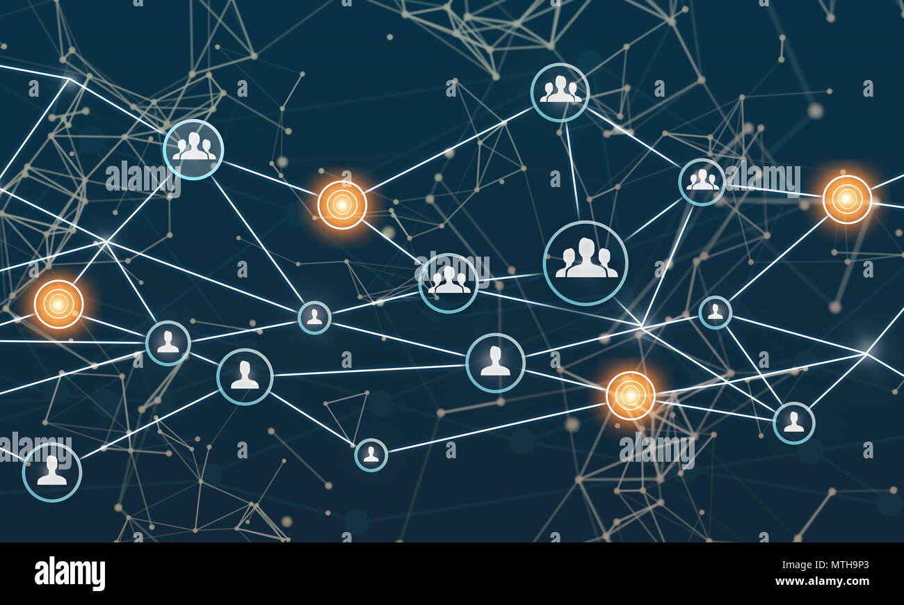 Linking entities. Networking, social media, SNS, internet communication ...