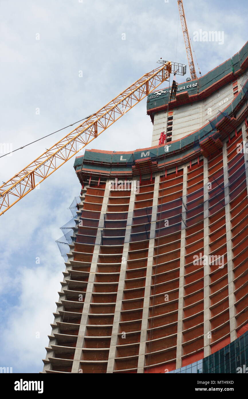 Busan, South Korea - Sept 7, 2017 : Site construction of Haeundae LCT ...